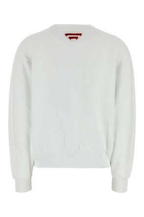 Prada Womens White Cotton Sweatshirt Bianco Felpe Sweater