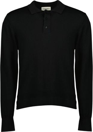 Officine G&eacute;n&eacute;rale Homme, Tops, Noir, Taille: M Brandon Long Sleeve Polo