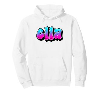 BDAZ Ella Graffiti Personalisierter Name Blau Rosa Frauen M&auml;dchen Pullover Hoodie