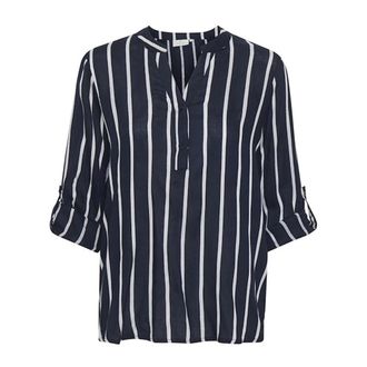 Kaffe Chemisier Ray&eacute; Midnight Marine/Chalk - Femme - Blouses et Chemises - Bleu - Taille: 36 FR