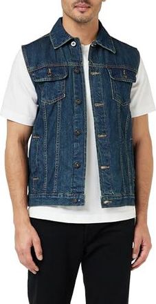 Urban Classics Veste Denim, Blouson en Jean Multi-Poches, Veste Rétro Années 80, Boutons Argentés