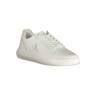 Calvin Klein Logo-Embroidered Leather & Polyurethane Sneakers - White