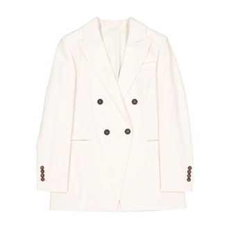 Brunello Cucinelli Zweireihiger Blazer - - Jackets - Damen - Beige - L