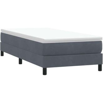 vidaXL Boxspringbett ohne Matratze Dunkelgrau 80x220 cm Samt vidaXL