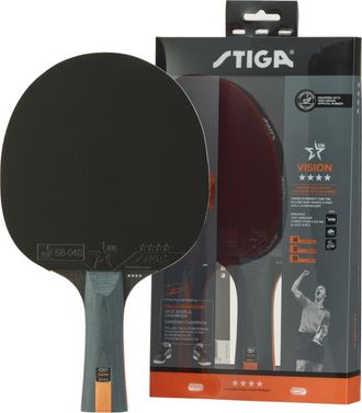STIGA Sports Vision 4 Sterne Tischtennisschläger - Professioneller Ping Pong Schläger mit ITTF-zertifizierten STAR 4 Belägen, 5-schichtigem Holz und Crystal Techno
