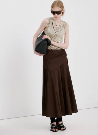 Mango T-shirt drap&eacute; cintr&eacute; gris clair/pastel - Femme - XXS - MANGO