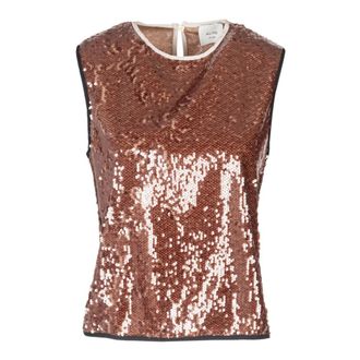 Alysi Top Girl Modische Bluse - - Tops - Damen - Braun - XS