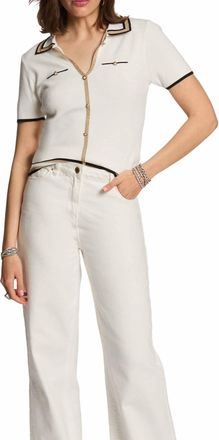 Morgan Damen 241-mtoi Pullover, Off White/Gold, Small