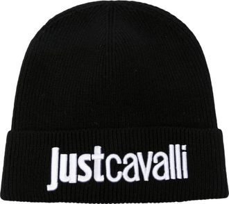 Roberto Cavalli Logo-bestickte Beanie - - Accessories - Herren - Schwarzk - ONE SIZE