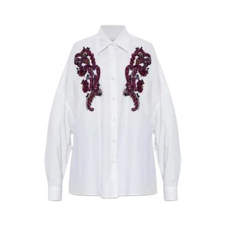 Dries Van Noten Bestickte Cocoon-Bluse - - Blouses & Shirts - Damen - Wei&szlig; - XS
