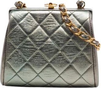 Chanel Pre-owned Cuir sacs-chanel - Femme - Pre-owned - Gris - Taille: ONE Size