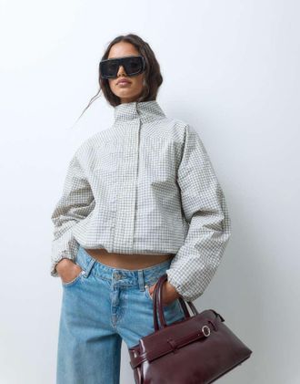 Supr&eacute; Rikki Trainingsjacke mit braunem Karomuster