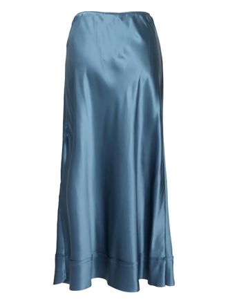 Lee Mathews jupe mi-longue Stella en satin - Bleu