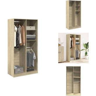 vidaXL Garde-robe Ch&ecirc;ne sonoma 100x50x200 cm Agglom&eacute;r&eacute; - Garde-robe - Garde-robes - Armoire De Rangement - Placard