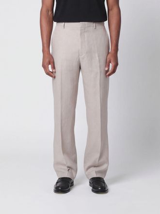 Tagliatore Pantalon de costume en pur lin avec taille mi-haute et passants