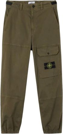 Stone Island Homme, Pantalons, Vert, Taille: W34 Pantalon Cargo en Twill