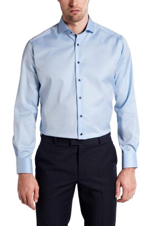 Eterna Eterna Herren Langarm Modern Fit Cover Shirt Twill Hellblau Uni, 15,75, hellblau, 40