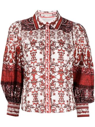Alice & Olivia blouse Tiffie &agrave; fleurs - Rouge
