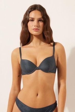 Calzedonia Push-up-bikinioberteil Glowing Python Blau