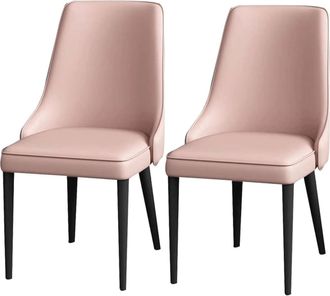 Generic Ergonomischer Bürostuhl, modischer Leder-Esszimmerstuhl, Küchenstuhl-Set (2er-Set) mit hochdichtem Schaumstoffpolster, Beistellstuhl