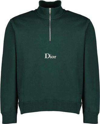 Dior Homme, Sweatshirts et sweats &agrave; capuche, Vert, Taille: S SweaT-shirt avec encolure zipp&eacute;e