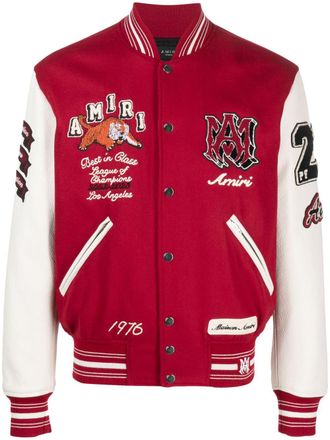 Amiri veste teddy &agrave; patch logo - Rouge