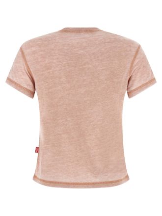 Diesel Rhinestone-Embellished Burnout Jersey T-shirt - Pink