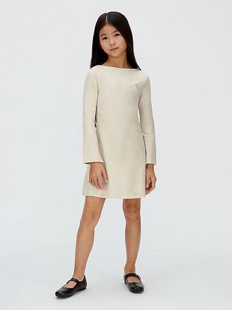 Calvin Klein Ausgestelltes Kleid Mit Glitzer-lack - Frosted Almond - M&auml;dchen - 16 Jahre (170 cm)