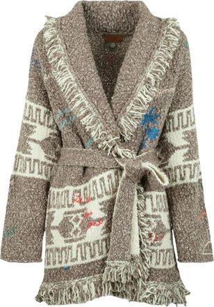 Alanui Femme, Pulls, Brun, Taille: 40 FR Written By The Ocean Cardigan