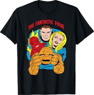 MARVEL Fantastic Four Team Together Retro Vintage Comic Art T-Shirt