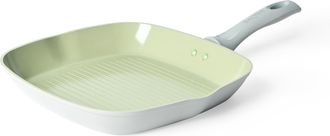 Salter BW09287 Earth Grillpfanne 28cm mit Ausguss, quadratisch Steakpfanne, Induktion pfanne Grill, PFAS/PFOA frei Aluminium mit Titanbasis Keramikbeschichtu