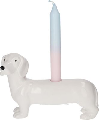 Giftcompany Mignon Kerzenhalter Dackel weiß 13,2cm
