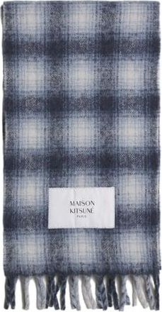 Maison Kitsun&eacute; Echarpe &agrave; carreaux en laine