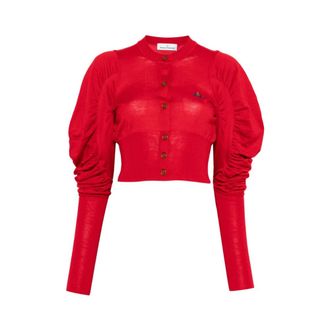 Vivienne Westwood Femme, Pulls, Rouge, Taille: 38 FR Eli Cropped Cardigan