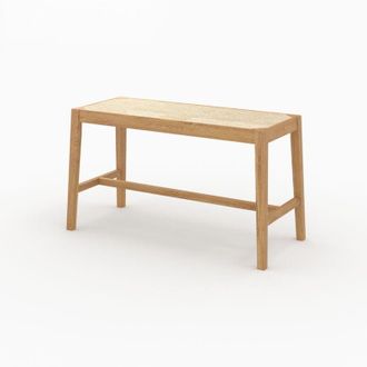 Rendez-Vous D&eacute;co Banc 2 places en bois de ch&ecirc;ne massif et cannage - KAPPA