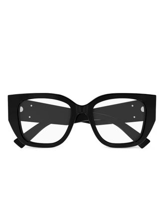 Gucci lunettes de vue &agrave; d&eacute;tail de logo - Noir