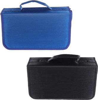 BESPORTBLE 2 St&uuml;ck Pack CD H&uuml;llen Organizer f&uuml;r 128 Discs Staubdichte DVD Aufbewahrungstasche In Schwarz und Blau Tragbare Schutzh&uuml;lle f&uuml;r Zuhause B&uuml;ro und Reise