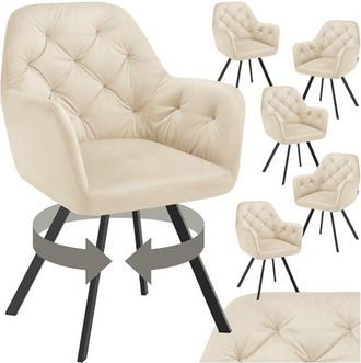 TecTake Lot de 6 Chaise pivotante de Salle à Manger Moderne Fauteuil salon Chaise Ergonomique Rembourrée Confortable Chaise Design Meuble salon pour Salle à m