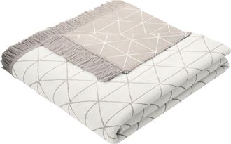 BIEDERLACK Wohndecke Boho Baumwollmischung Natur/Taupe Größe 150x200 cm