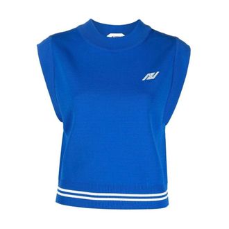 Autry Femme, Tops, Bleu, Taille: 36 FR Gilet Tricot&eacute;