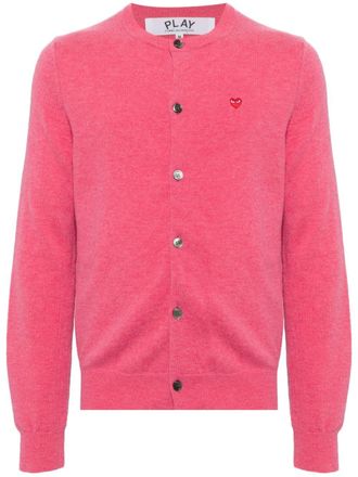Comme Des Garçons cardigan en laine à patch coeur - Rose