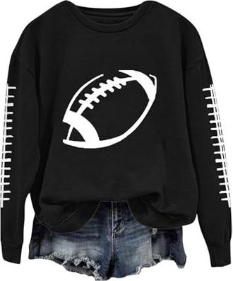 Generic Sweat-shirt pour femme - Imprim&eacute; graphique - Haut surdimensionn&eacute; - Col rond - Manches longues - Automne - Hiver - D&eacute;contract&eacute; - Confortable - Tendance