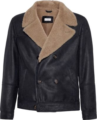 Brunello Cucinelli veste à boutonnière croisée - Noir