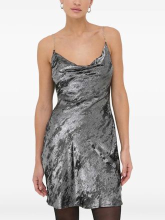 Guess Co robe courte &agrave; bretelles en chaines - Gris