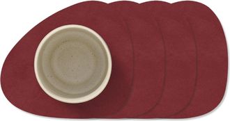 Lind DNA Untersetzer Nupo - Leder - Rot - 13 x 11 cm - 4 St&uuml;ck