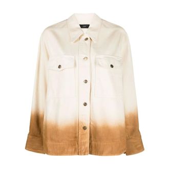 Alanui Femme, Blouses et Chemises, Blanc, Taille: 40 FR Manteau en Coton &agrave; Effet Ombr&eacute;
