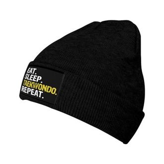 Generic &Eacute;pais Beanie pour Homme, Manger, Dormir, Jiu-Jitsu Japonais, r&eacute;p&eacute;ter, Respirant Chapeau Tricot&eacute;, Tricoter Chapeau pour Cyclisme, Ski, Sports