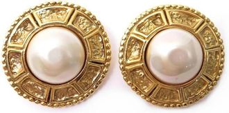 Chanel Ohrringe - VINTAGE CHANEL PERLES & METALL DORE PERLEN GOLDENE - Gr. unisize - in Gold - f&uuml;r Damen