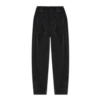 Dolce & Gabbana Pantalon en velours &agrave; plis - Homme - Pantalons - Gris - Taille: M
