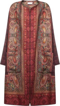 Pierre-Louis Mascia manteau à motif cachemire - Rouge